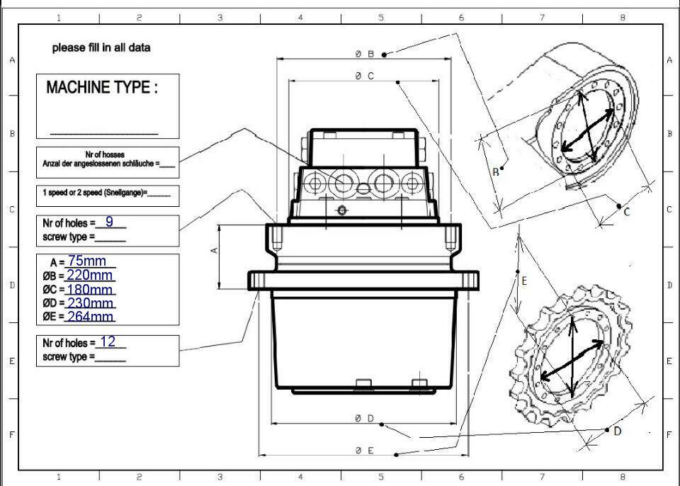 New final drive John Deere 50C 50ZTS Hitachi EX50USA Zaxis 50U - Free ...