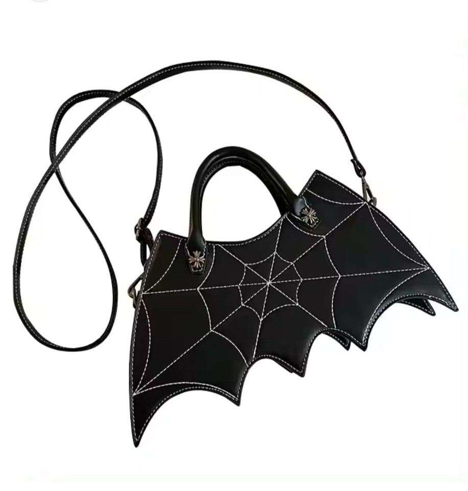 Batwing Spider Web Purse Crossbody Bag Handbag Goth Gothic Halloween ...