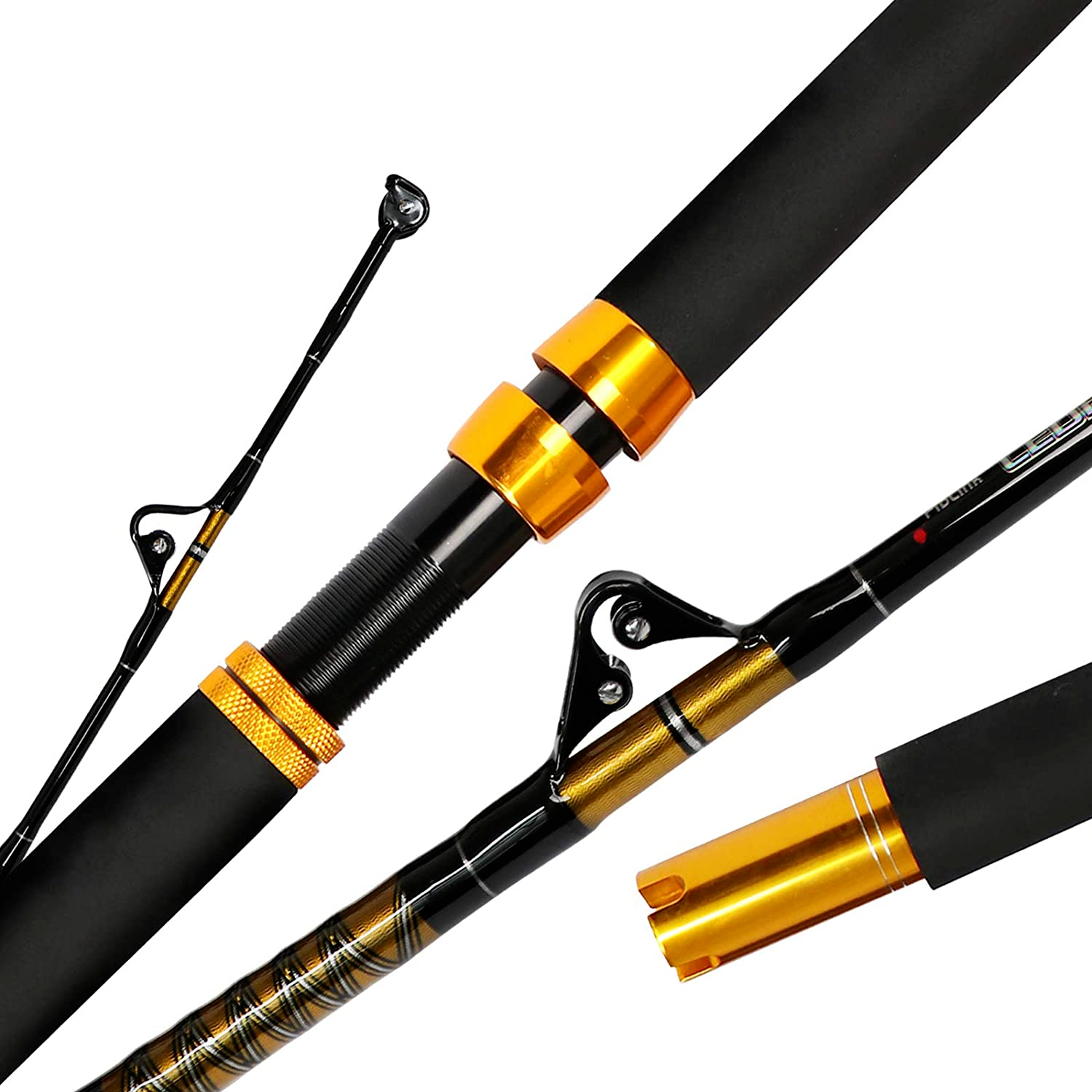 Saltwater Offshore Heavy Trolling Rod Big Game Roller Boat Fishing Pole ...