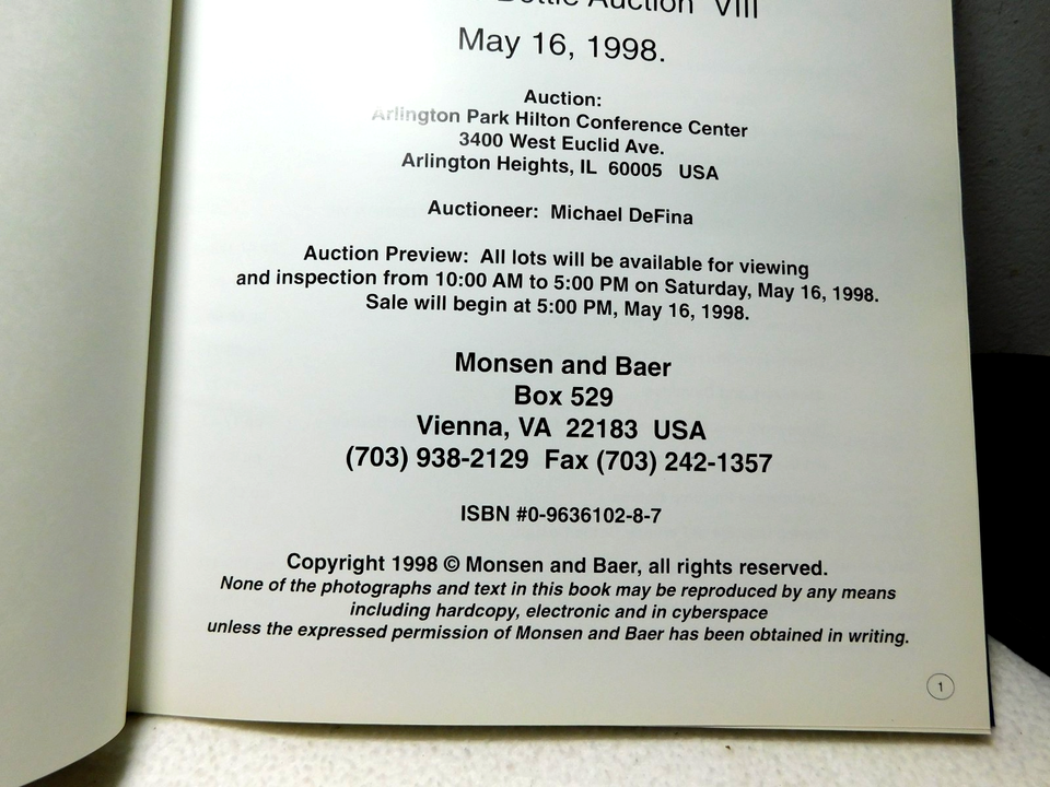 1998 Monsen + Baer Perfume Bottles Auction Catalog w Results/Memories ...
