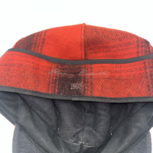 Stormy Kromer Wool Cap Hat 7 1/2 Red Black Buffalo Plaid Trapper Made ...