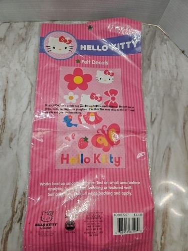 Hello Kitty Sanrio Felt Wall Decals 2012 Pink Flowers Girls Bedroom ...