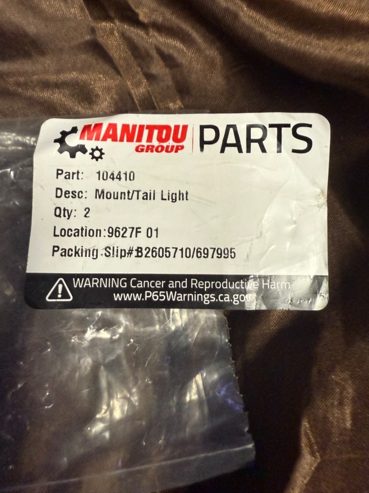 Manitou Group Parts Mount/Tail Light brackets,Part Number: 154410 Set ...