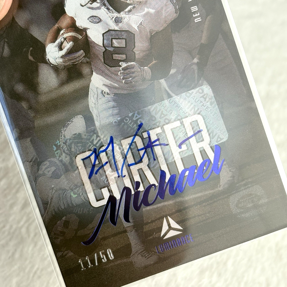2021 Panini Luminance Football Auto Michael Carter NC Tar Heels RC 11/ ...