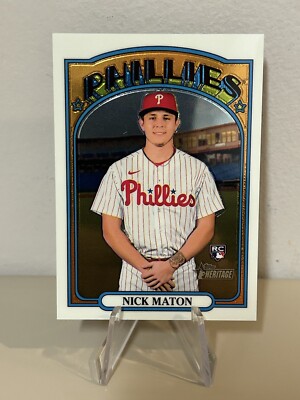 2021 Topps Heritage Chrome Parallel /999 Nick Maton #602 Philadelphia ...