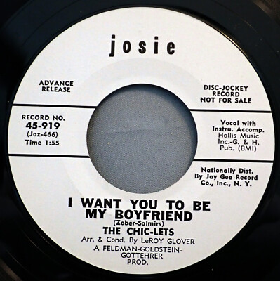 HEAR IT 60's Promo 45 rpm The Chic-Lets "I Want You to be My Boyfriend ...