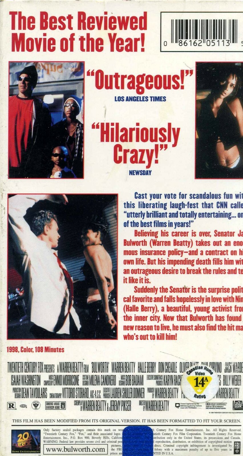 BULWORTH- Warren Beatty, Halle Berry- Funniest Comedy of the Decade ...