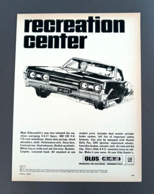 1967 Olds Oldsmobile 442 400 original magazine ad print | eBay