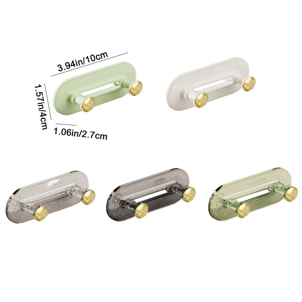 Non-punch Double Rows Hooks Plastic Key Hook Cute Sticky Hook Bathroom ...