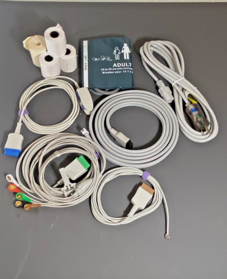 GE Dash 3000,4000,5000 -Accessories Kit- Nellcor Oximax, ECG, Temp ...