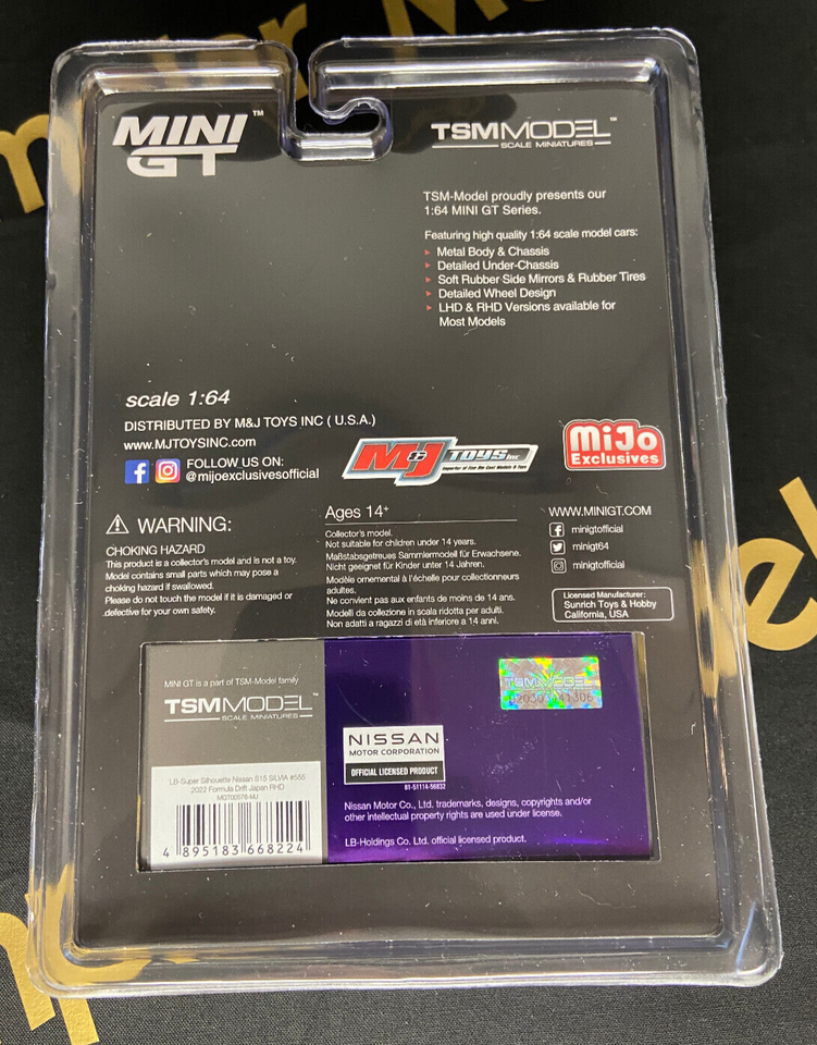 Mini GT Purple Chrome Nissan SILVIA LB Silhouette #555 2022 Formula ...