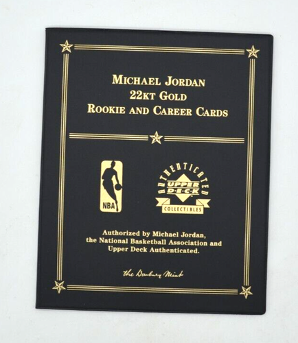 HTF MICHAEL JORDAN 22kt Gold Card Set -ROOKIE & CAREER CARD NBA | eBay