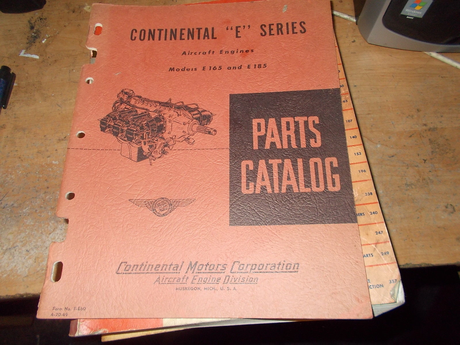 1949 CONTINENTAL MOTORS CORP E SERIES AIRCRAFT ENGINES E165 E185 PARTS ...