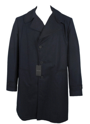 NEW Giorgio Armani Overcoat! 44 e 54 Pure Cashmere Dark Navy Lighter ...