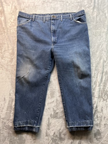 Rustler Mens Sz 50x30 Designer Blue Jeans straight Leg Guys Work Pants ...