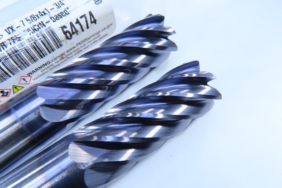 LOT ( 2 ) FULL SIZE 5/8" GARR VX-7 SERIES 7 FL ALCRONOS SOLID CARBIDE ...