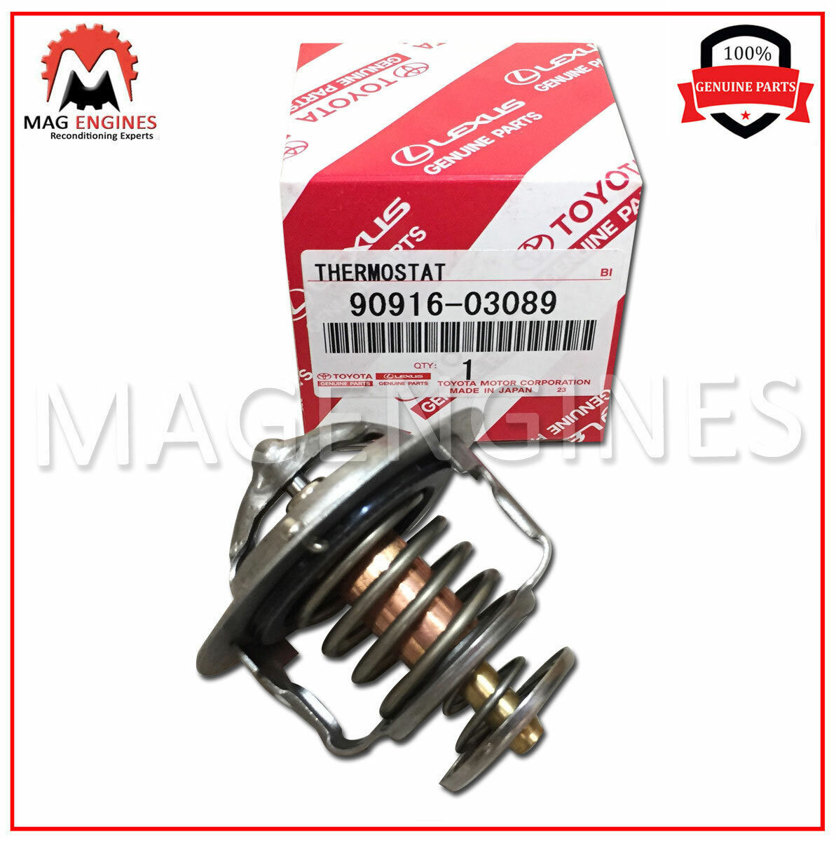 90916-03089 + 16346-66020 GENUINE OEM THERMOSTAT WITH GASKET FOR 1VDFTV ...