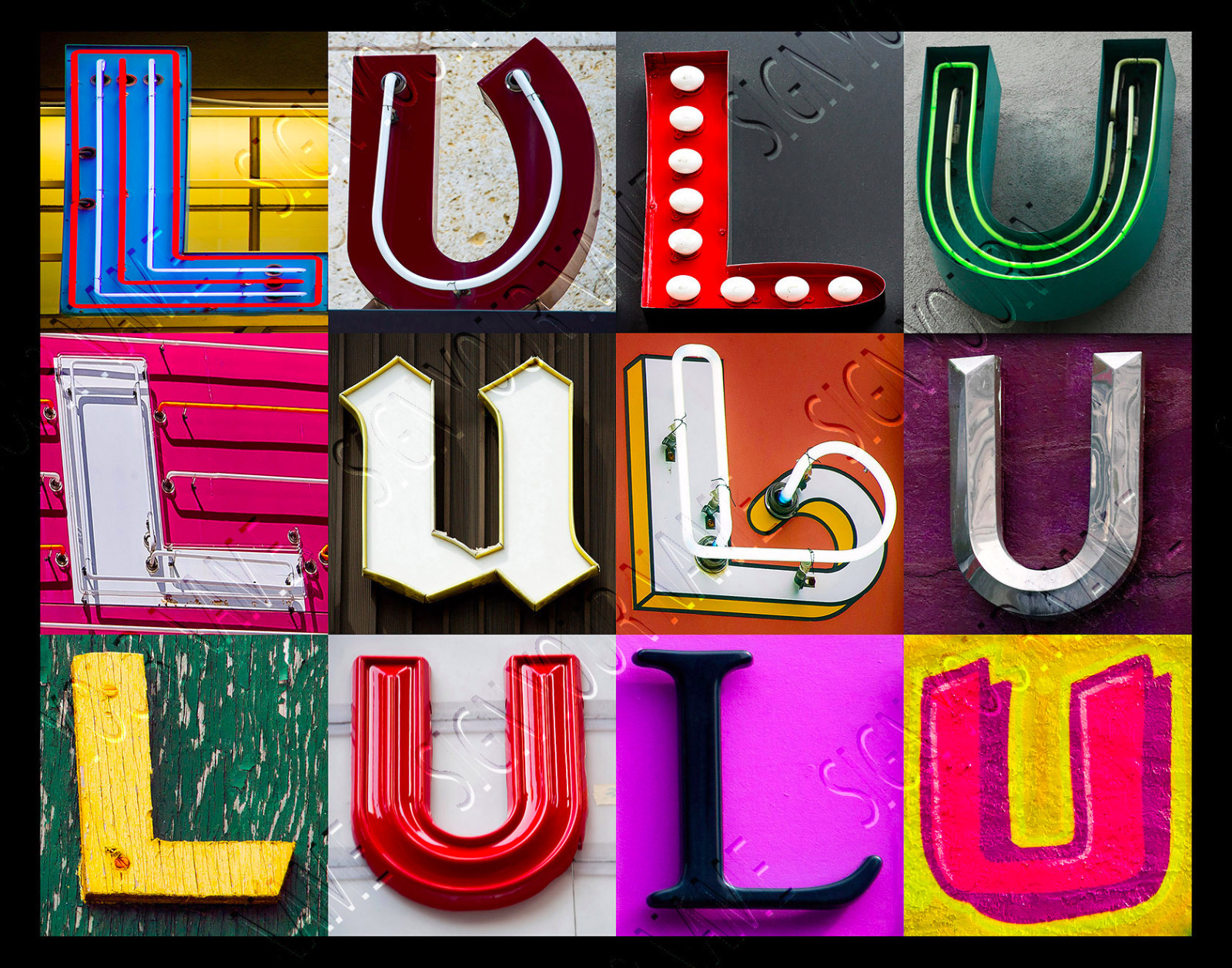 LULU Name Poster featuring photos of actual sign letters | eBay