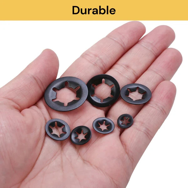 340PC For Starlock Washers Push On Lock Star Nut Fastener Clips Lock M3 ...