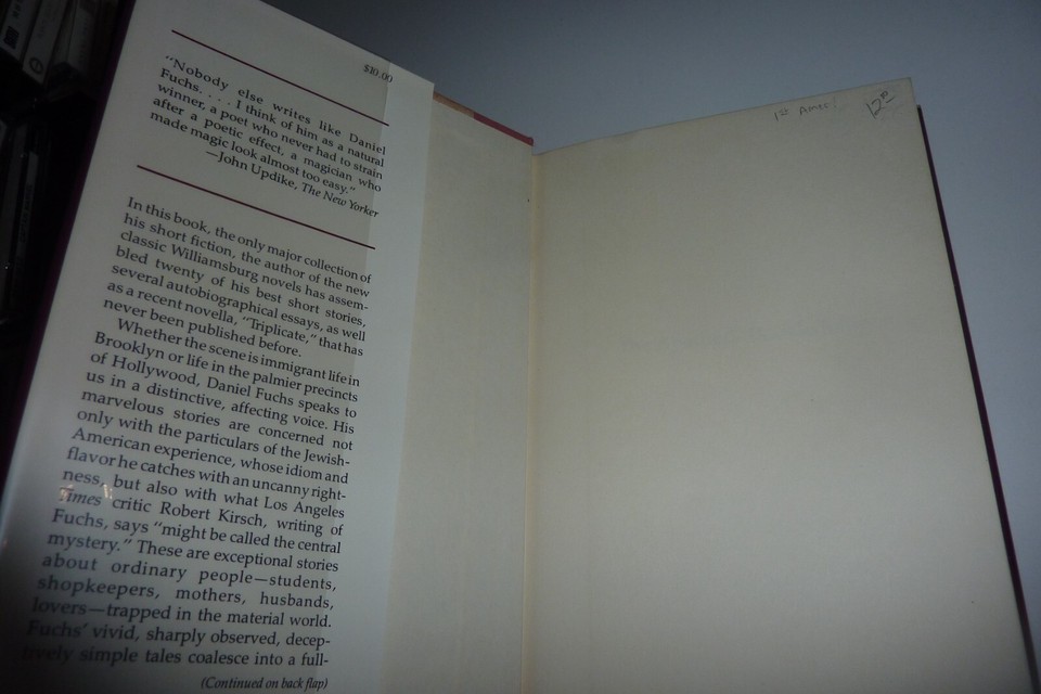 THE APATHETIC BOOKIE JOINT Daniel Fuchs HC 1979 1st American Edition ...