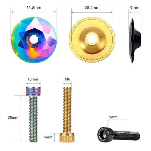 Titanium Bike Headset Cover Top Tube Cap Screw Stem Spacers for ...