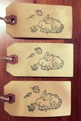 Set 3 - Med. Spring Easter Primitive Bunny Rabbit Tags Bunny Hang Tags ...