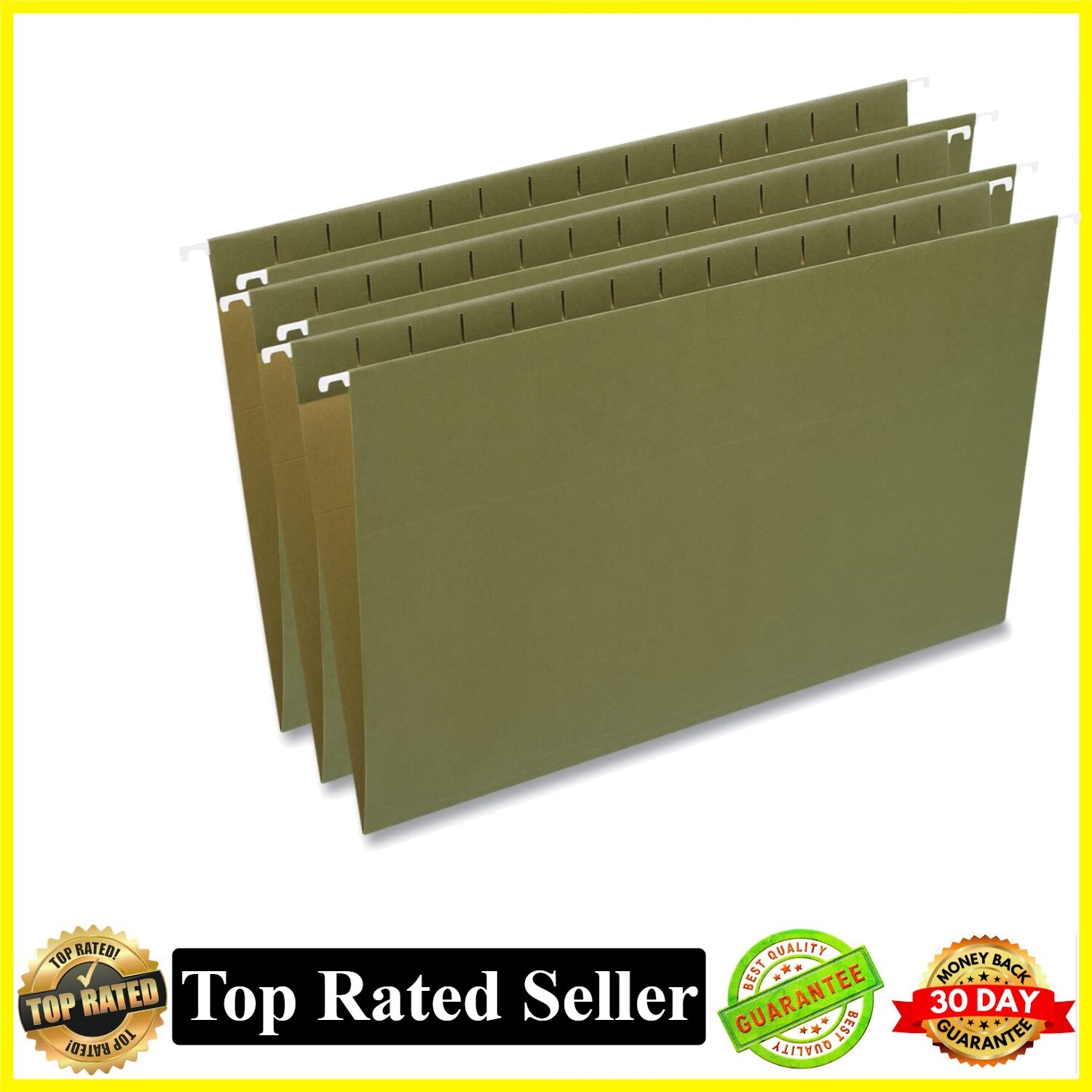 50Pcs 1/5 Cut Tabs Legal Size Hanging File Folders Standard Green ...
