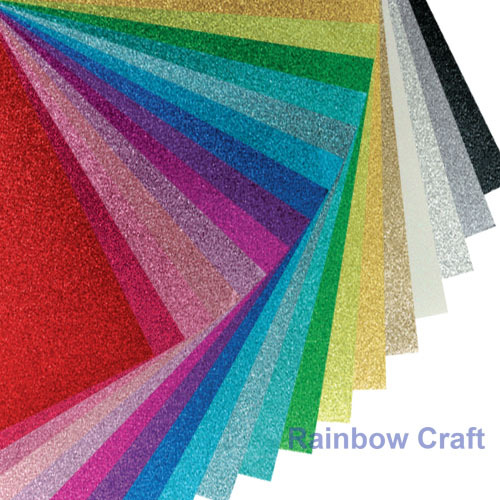 5 X Thick (300 GSM) Glitter Craft Paper 30X15 CM Cardstock 20 Colors ...