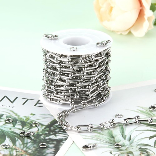 2 Yard Chain for Jewelry Making Chunky Stainless Steel U Shape Link ...