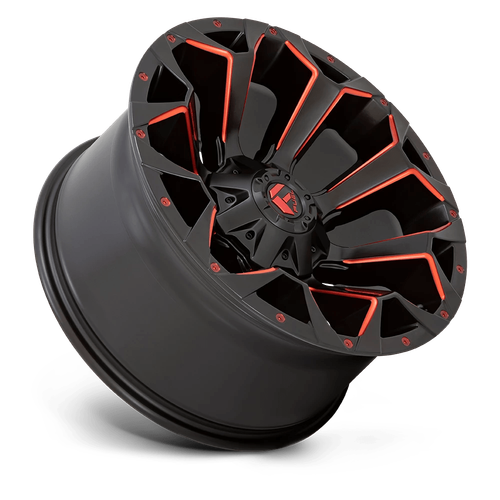 Fuel D787 Assault 18X9 +1 Matte Black Red Milled Wheel 6X135 6X139.7 ...