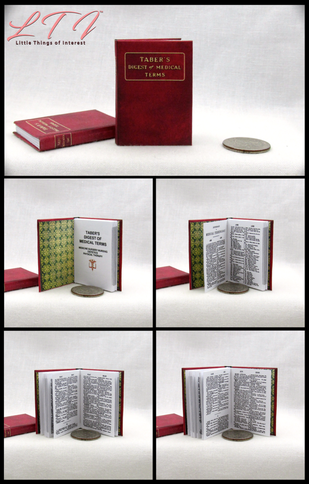 1:6 Scale MEDICAL DICTIONARY Readable Illustrated Miniature Book Doctor ...