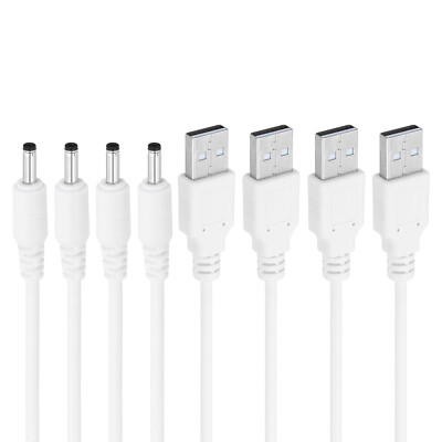 USB 2.0 A Type to DC 3.5x1.35mm Barrel Jack Power Cable, 4pcs, White | eBay
