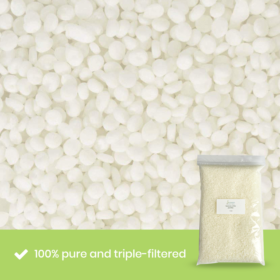 White Beeswax Pastilles Beads 100% Pure & Natural Made in USA Bulk 23 ...