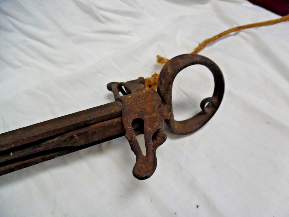 Antique hay harpoon vintage cast iron 32" farm spear tool | eBay