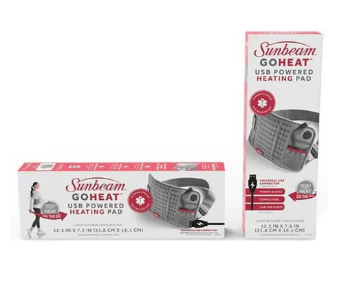 Sunbeam GoHeat USB-C Heating Pad Portable Pain Relief On The Go - New ...