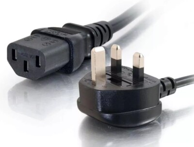 UK Kettle 13A Lead Power Cable IEC C13 Mains 1m, 2m, 2.5m, 3m, 4m, 5m ...