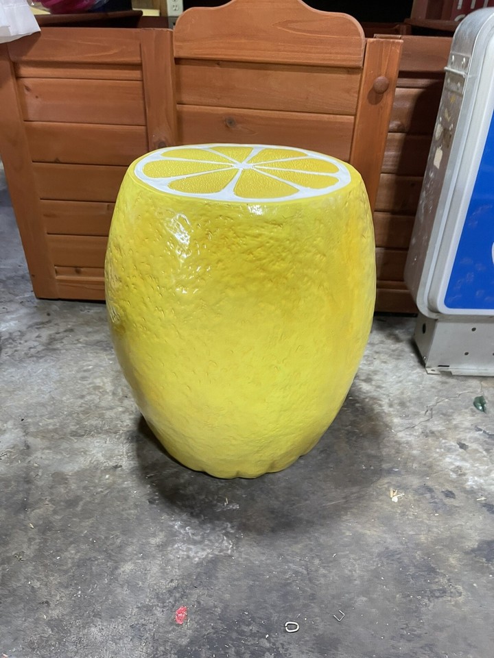 Lemon Stool Fruit Side End Table Viral TikTok Collectible Home Decor | eBay