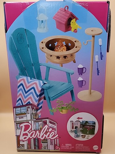 Barbie Patio Set New In Box! Fire Pit Toasting Marshmallows Hot Cocoa ...