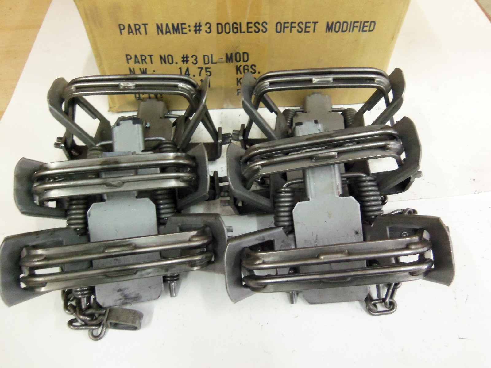 6 Bridger #3 Dogless Offset Modified Coil Spring Foothold Traps Coyote ...