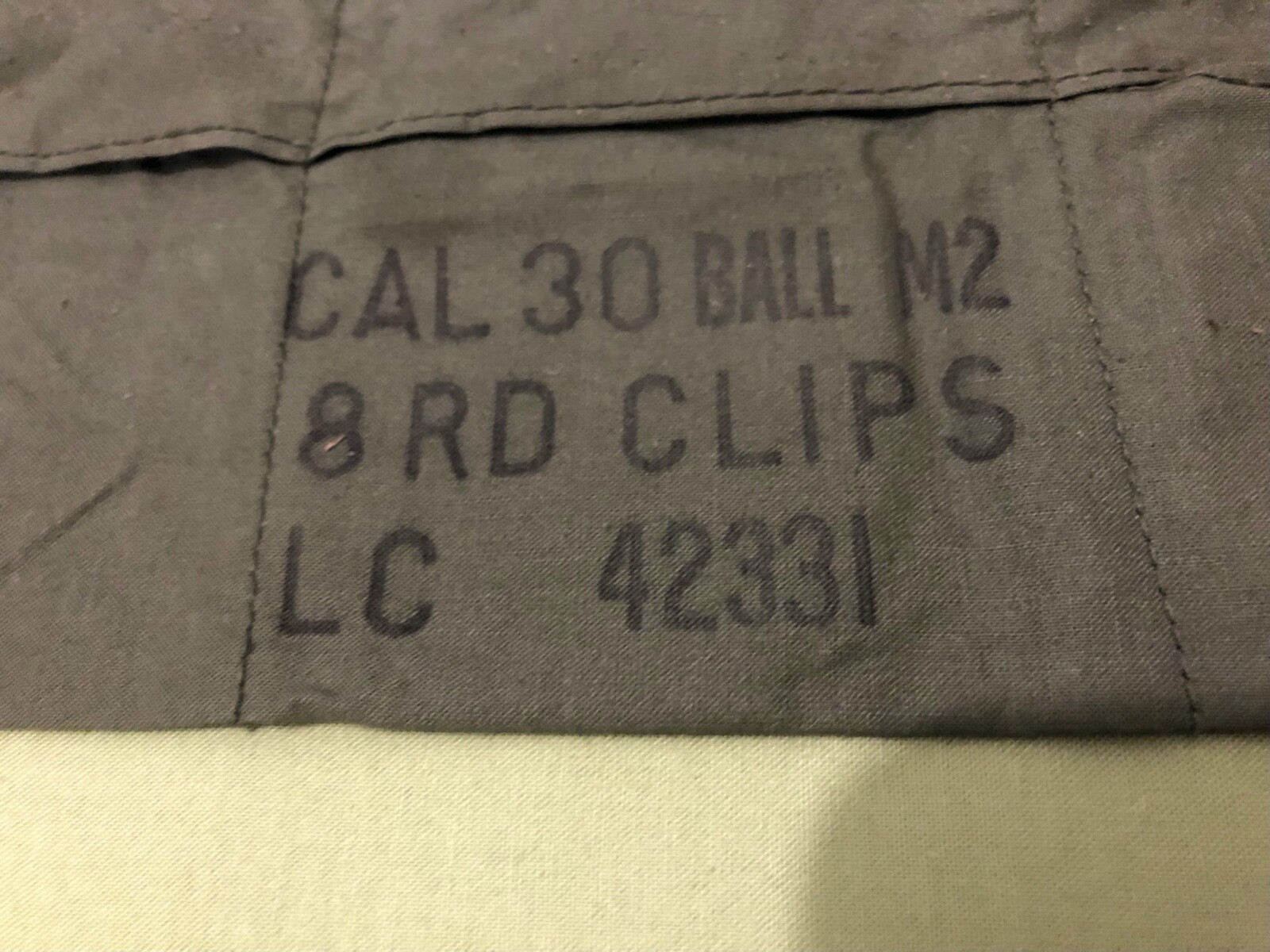 USED USGI MILITARY .30 CALIBER M1 GARAND AMMO BANDOLIER 6 POUCH OLIVE ...