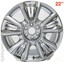 1 New Single Chevy Tahoe Silverado Silver Chrome insert 22” Wheel Rim ...