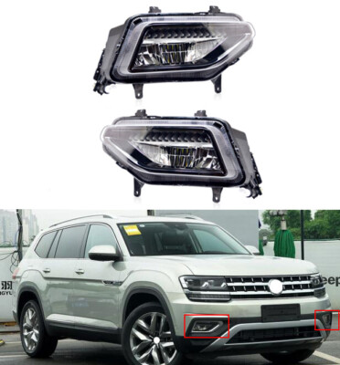 2017-2019 VW Atlas Teramont Pair Front Bumper Clear Fog Lights Driving ...