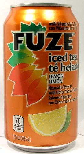 FUZE Lemon Ice Tea USA 2012 wVitamin B6 B12 UNOPEN EMPTY 12oz American ...