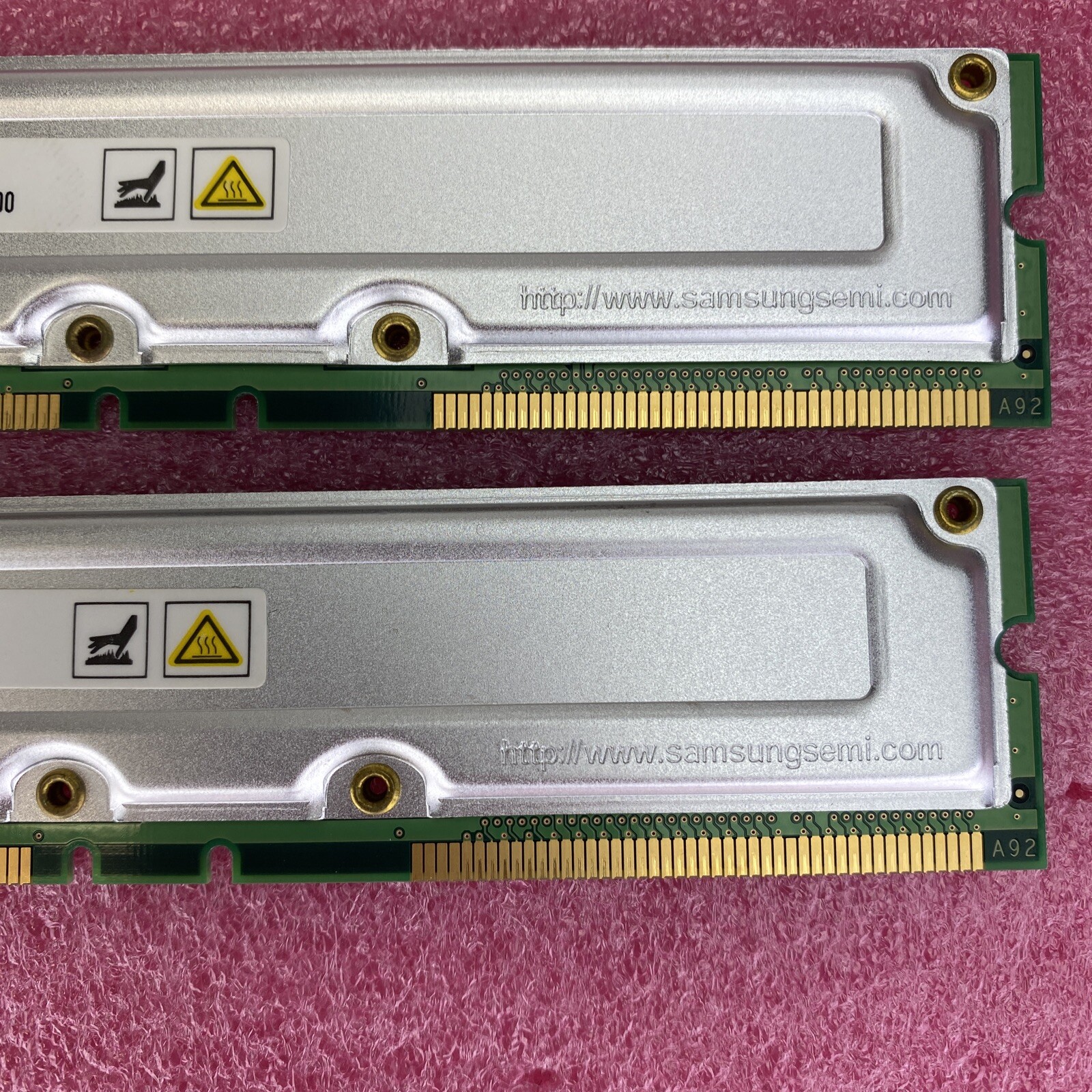 Samsung RAM Memory Module 64mb Pc800 800mhz 184-pin RAMBUS Mr16r0824an1 ...
