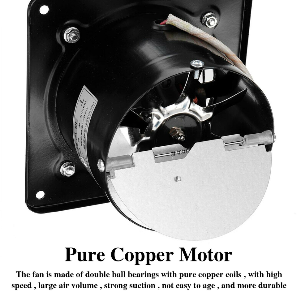 4/6/8/10" Exhaust Fan Ventilation Extractor Fan 110V Wall-Mounted ...