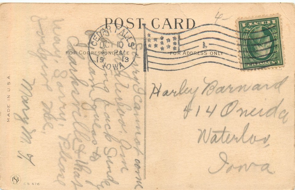 Pennant Waterloo IA Iowa Auto 1913 Postcard | eBay