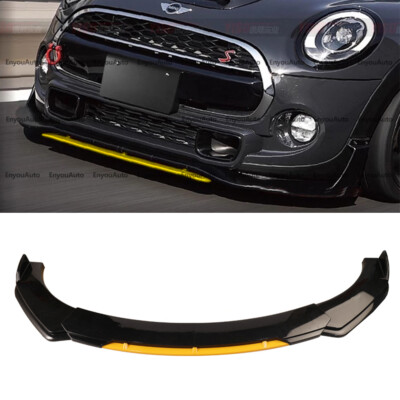 For Mini Cooper R55 R56 F55 F56 Front Bumper Lip Spoiler Splitter Black ...