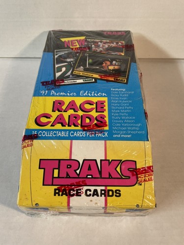 1991 Premier Edition Traks NASCAR Race Cards Factory Sealed Box | eBay