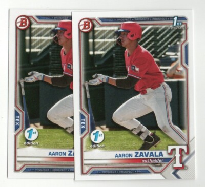 AARON ZAVALA TEXAS RANGERS 2021 BOWMAN 1ST EDITION 2X ROOKIE RC LOT | eBay