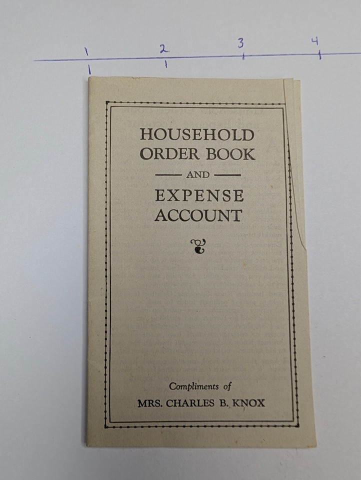 c1930s Household Order Book Expense Booklet Account Knox Gelatine ...